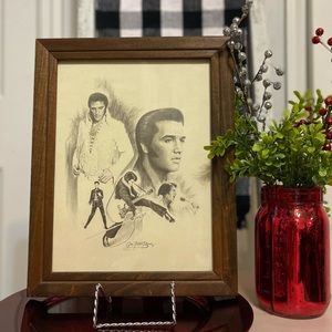 Glen Banse | Art | 977 Elvis Presley Sketch Art Wooden Framed By Glen ...